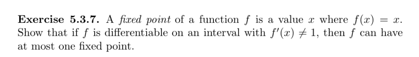 Solved I Exercise 537 A Fixed Point Of A Function F Is 5101