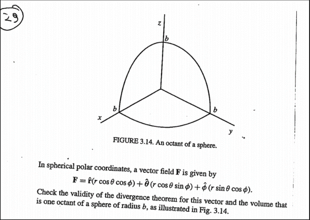 Solved 29 Jy FIGURE 3.14. An octant of a sphere. In | Chegg.com