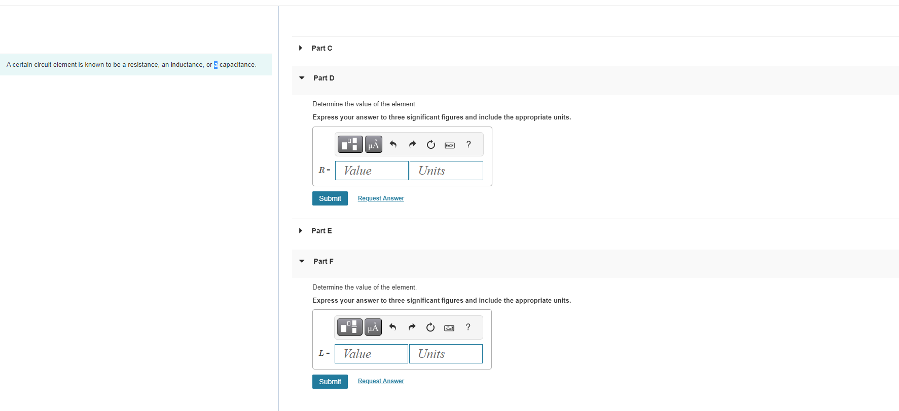 A certain circuit element is known to be a | Chegg.com