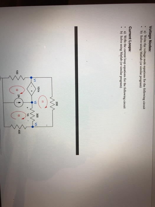 Solved Voltage Nodes: a) Write the voltage node equations | Chegg.com