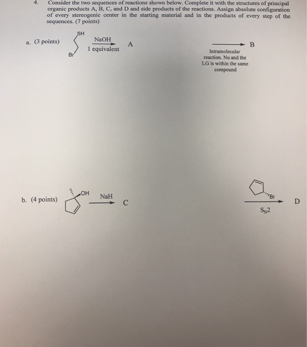 Solved 4. Consider the two sequences of reactions shown | Chegg.com