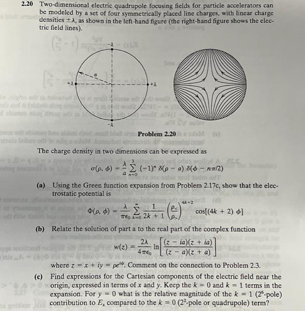 Solved 20 Two-dimensional electric quadrupole focusing | Chegg.com