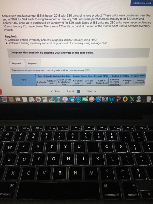Solved Check my work Samuelson and Messenger (S&M) began | Chegg.com