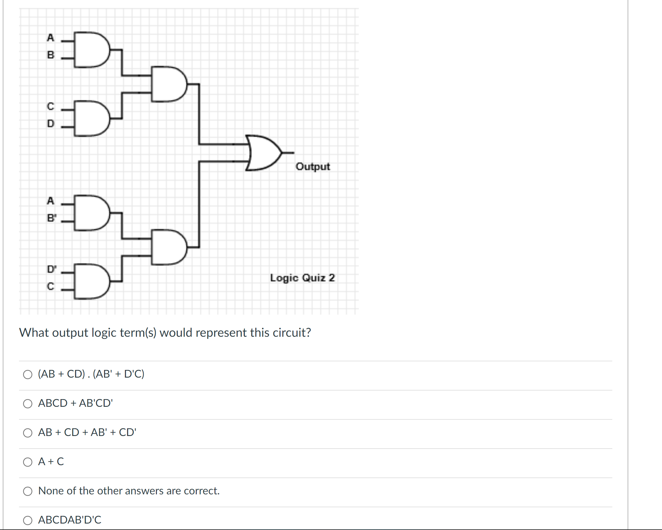 Solved What output logic term(s) would represent this | Chegg.com