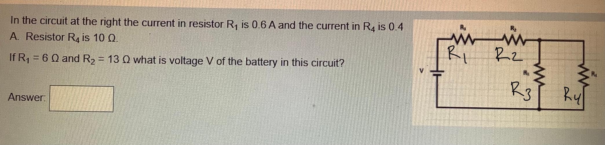Solved In the circuit at the right the current in resistor | Chegg.com
