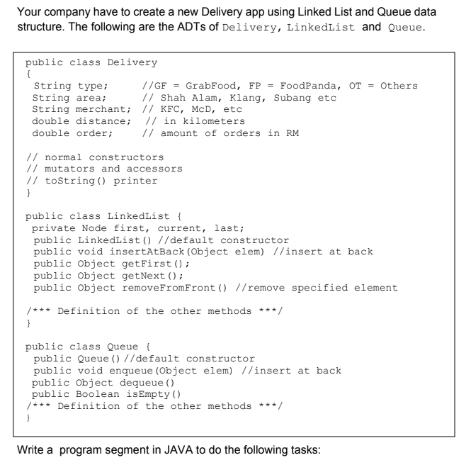 Solved Write a program segment in JAVA to do the following | Chegg.com
