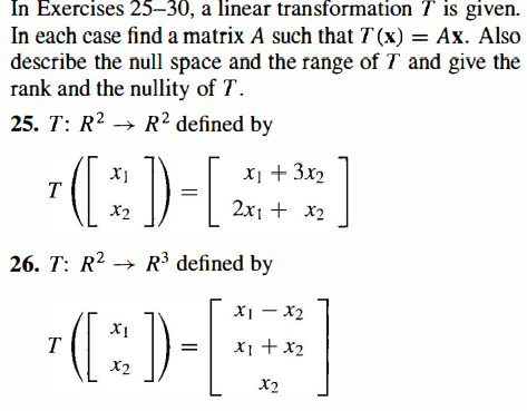 Solved In Exercises 25-30, a linear transformation T is | Chegg.com
