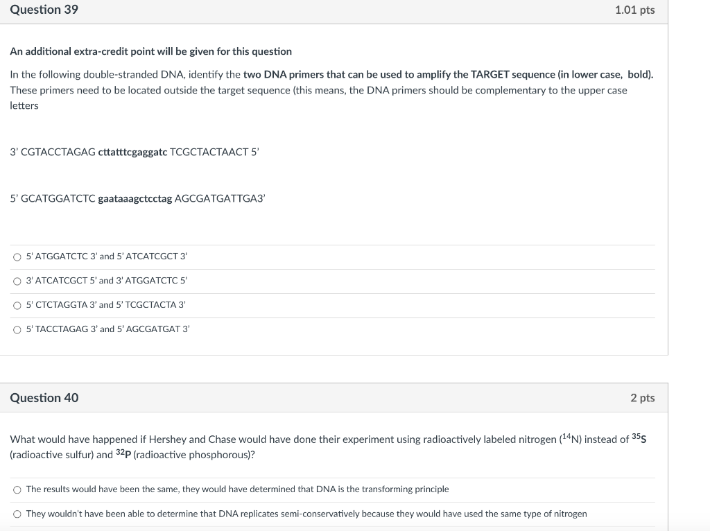 Solved An additional extra-credit point will be given for | Chegg.com
