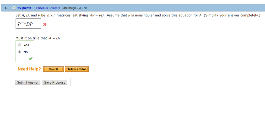 Solved 6. 1/2 points| Previous Answers LarLinAlg8 2.3.079 | Chegg.com Solved 6. 1/2 points| Previous Answers LarLinAlg8 2.3.079 | Chegg.com