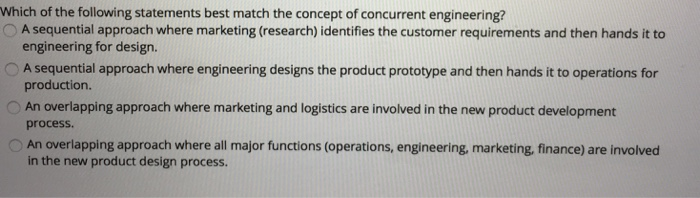 Solved Which of the following statements best match the | Chegg.com