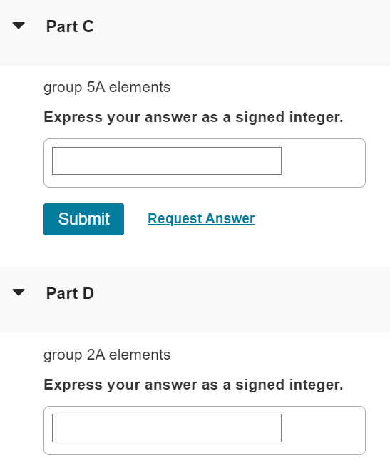 Solved group 1 A elements Express your answer as a signed | Chegg.com