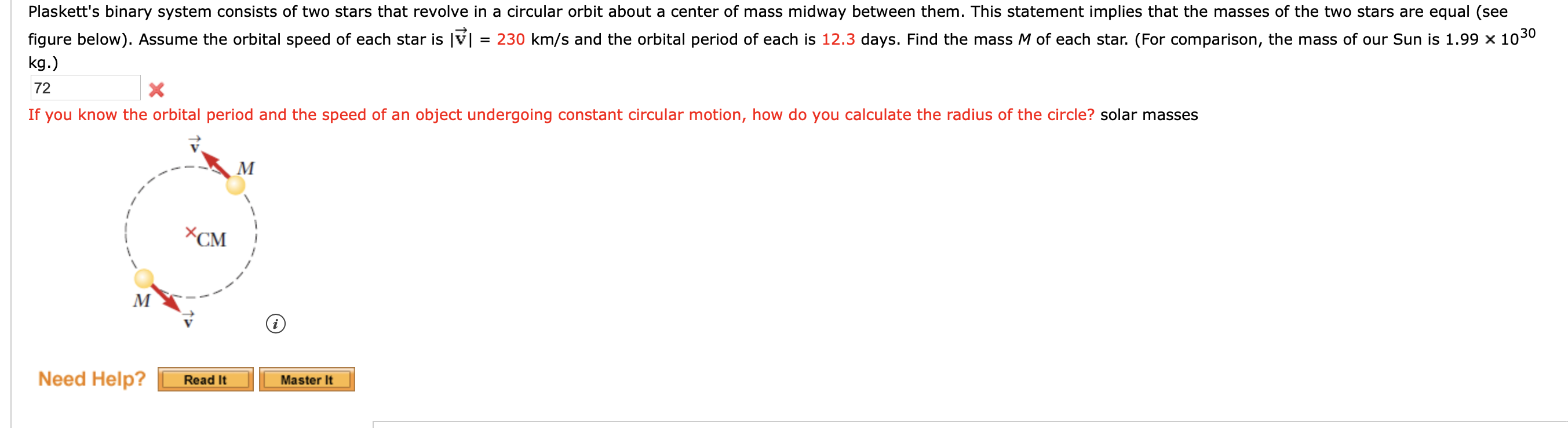 Solved Plaskett's binary system consists of two stars that | Chegg.com