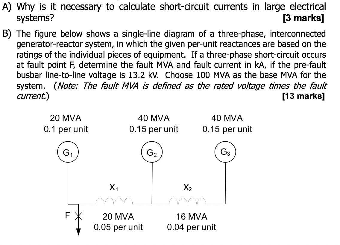 Solved A) Why is it necessary to calculate short-circuit | Chegg.com