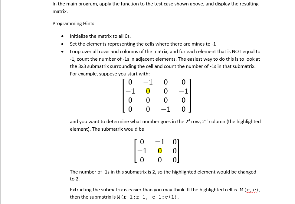 Solved 3. Minesweeper Grid Generation In one implementation | Chegg.com