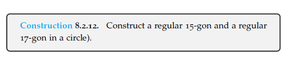 Solved Construction 8.2.12. 17-gon in a circle). Construct a | Chegg.com
