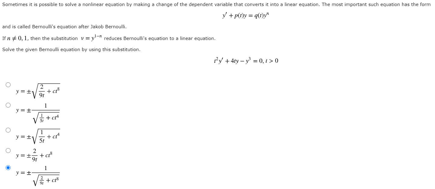 Solved Sometimes it is possible to solve a nonlinear | Chegg.com