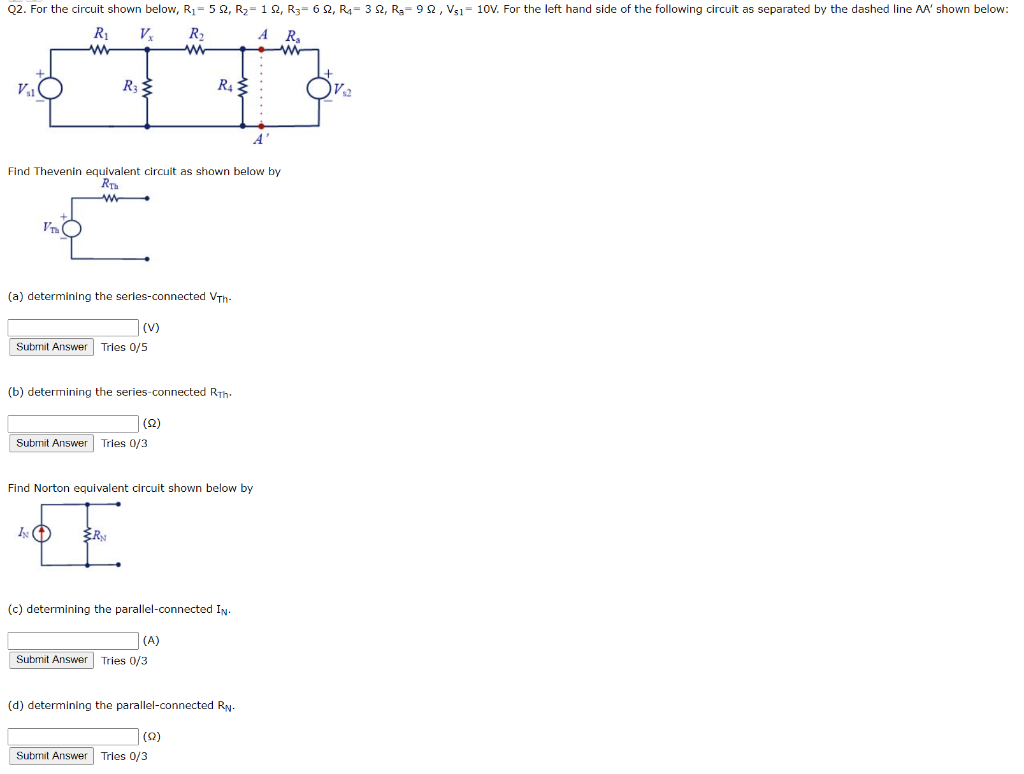 Solved For the circuit shown below, R1= 5 Ω, R2= 1 Ω, R3= 6 | Chegg.com