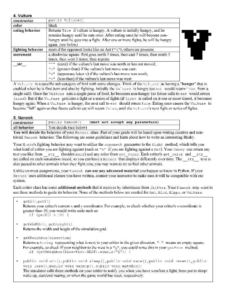 Cs 103 Programming Assignment 9 Critters This 