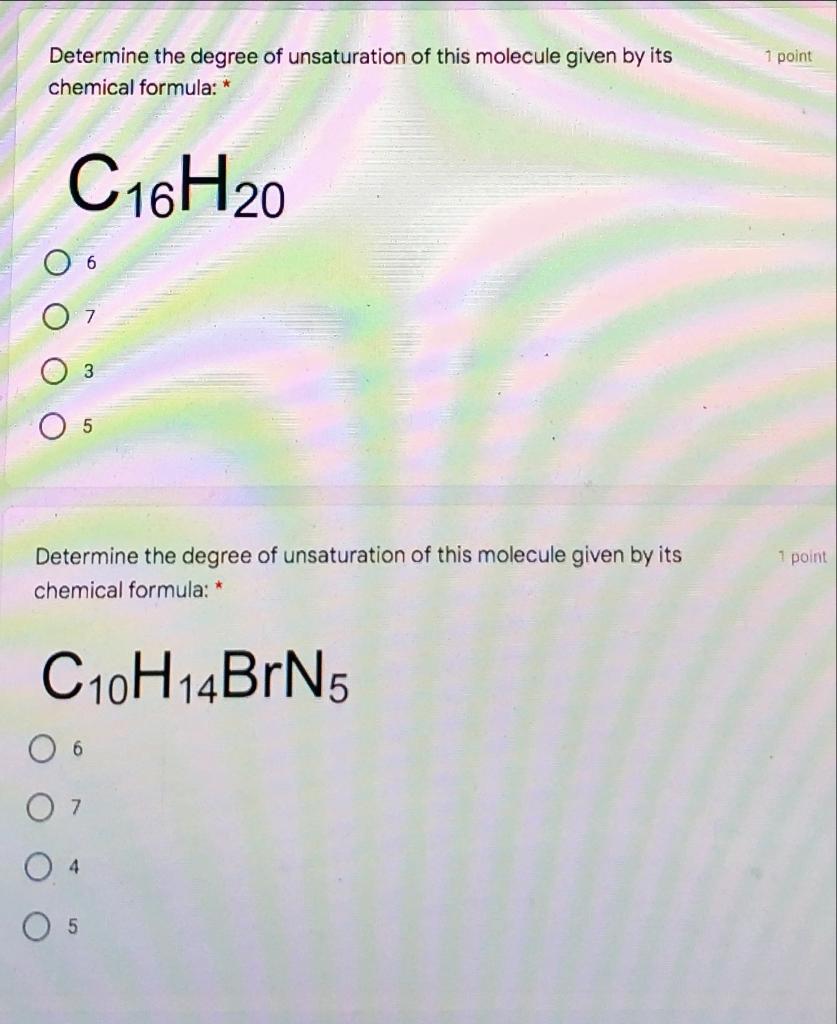 Solved 7 point Determine the degree of unsaturation of this | Chegg.com