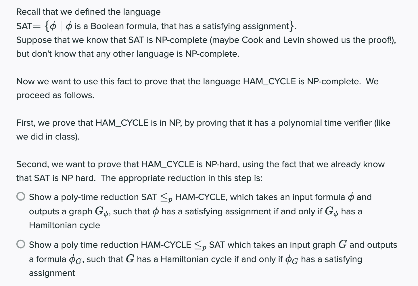 Solved Recall that we defined the language SAT ={ϕ∣ϕ is a | Chegg.com