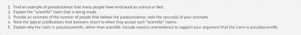 Solved 1. Find an example of pseudoscience that many people | Chegg.com