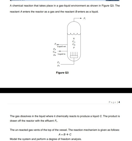 Solved A chemical reaction that takes place in a gas-liquid | Chegg.com