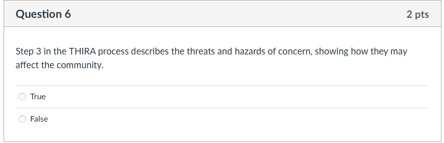 Solved Which of the following is step 3 in the THIRA | Chegg.com