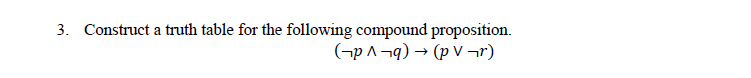 Solved 3. Construct a truth table for the following compound | Chegg.com