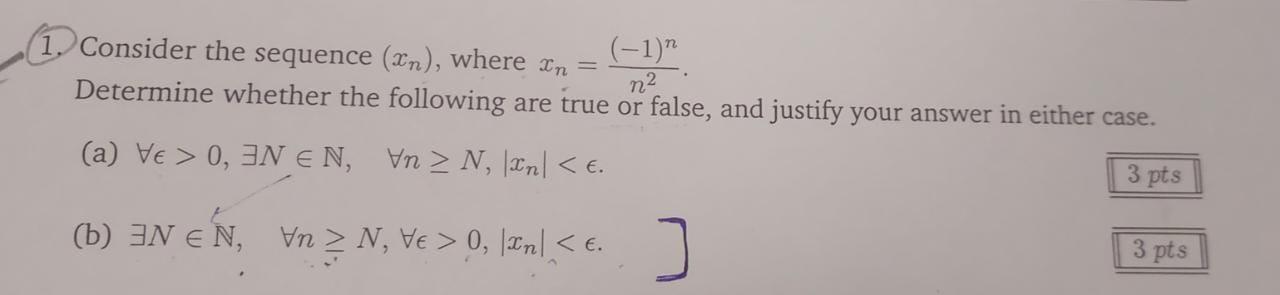 Solved Consider the sequence (xn), where xn=n2(−1)n. | Chegg.com