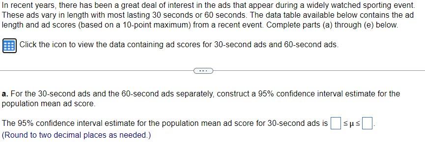Solved 8.7 Interpret the intervals in part a. What | Chegg.com