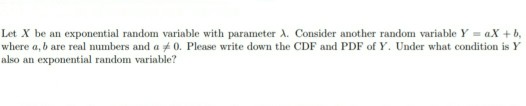 Solved Let X be an exponential random variable with | Chegg.com