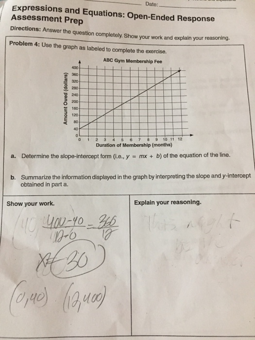 Solved Core Math Date Name: Prep for Common Response MathoMI | Chegg.com