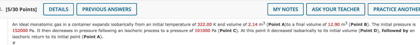 Solved isochoric return to its initial point (Point | Chegg.com