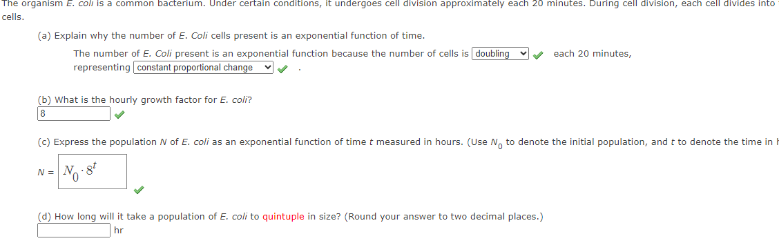 Solved e organism E. coll is a common bacterium. Under | Chegg.com