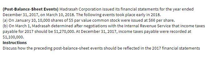 post-balance-sheet-events-madrasah-corporation-chegg