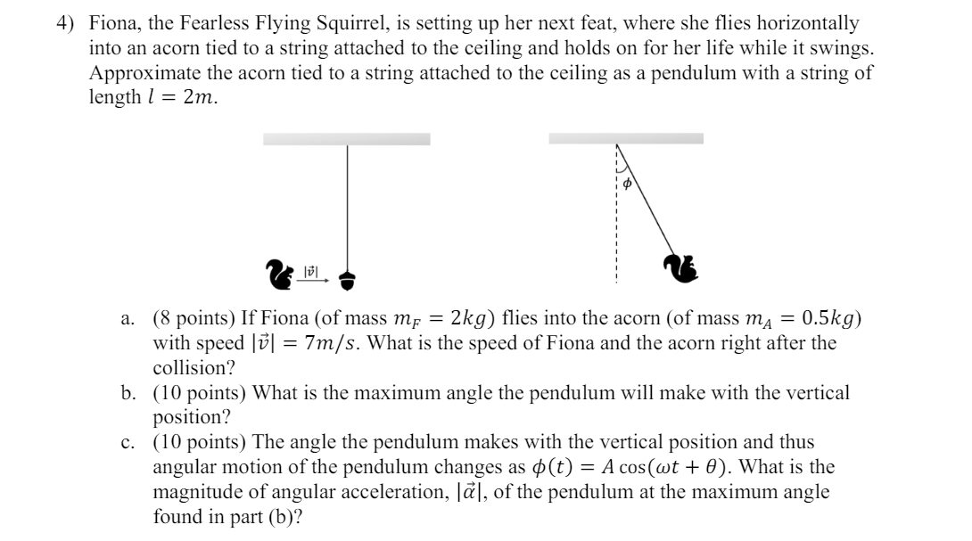 Solved Fiona, the Fearless Flying Squirrel, is setting up | Chegg.com