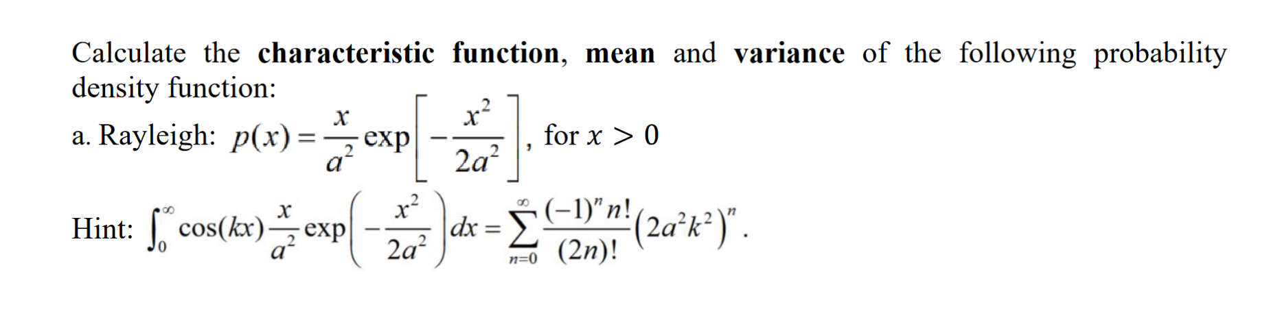 Solved Calculate the characteristic function, mean and | Chegg.com