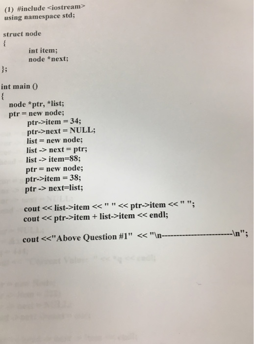 Solved 1 Include Using Namespace Std Struct Node Int 8949