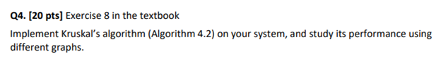 Solved Q4. [20 pts) Exercise 8 in the textbook Implement | Chegg.com