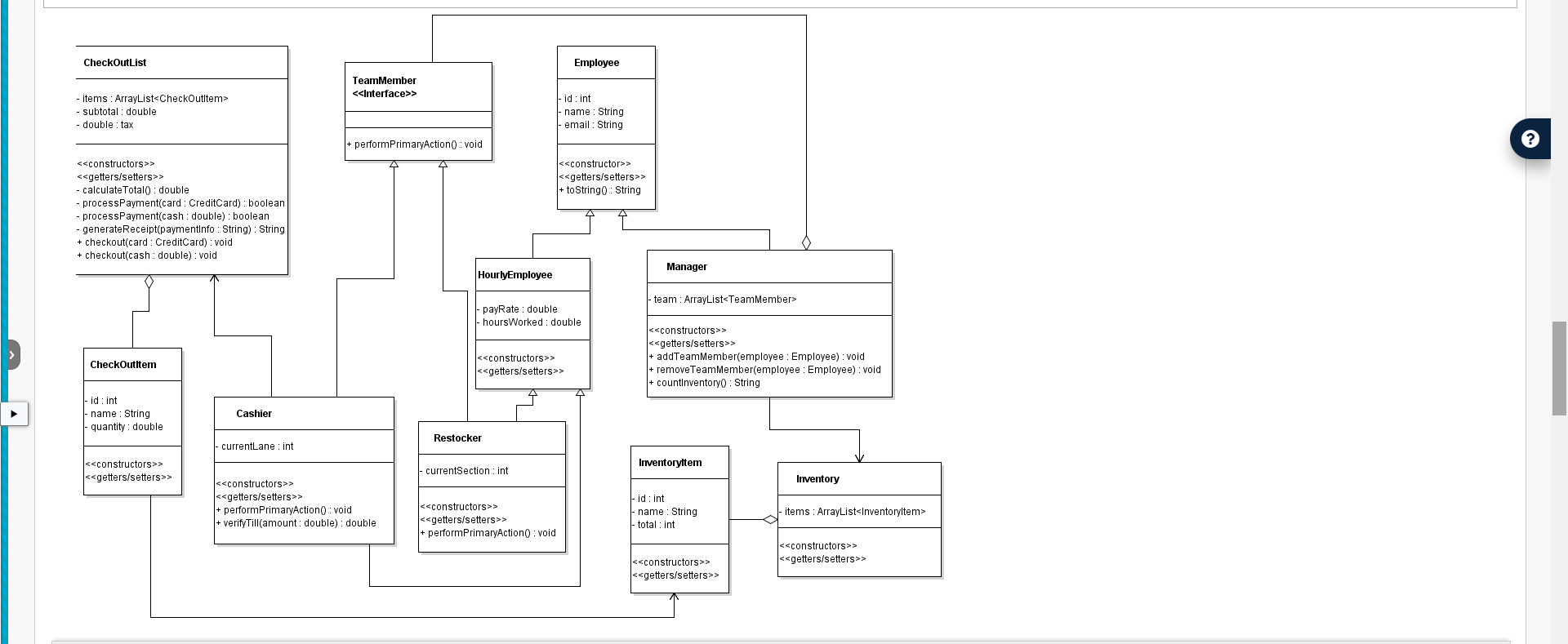Solved Which of the follow code statements can the Cashier | Chegg.com