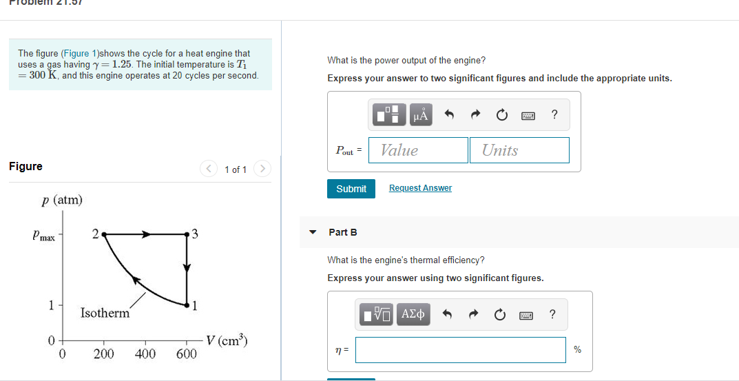 Solved riviem 21.5 The figure (Figure 1)shows the cycle for | Chegg.com