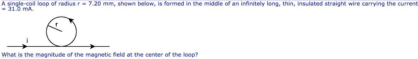 Solved A single-coil loop of radius r = 7.20 mm, shown | Chegg.com