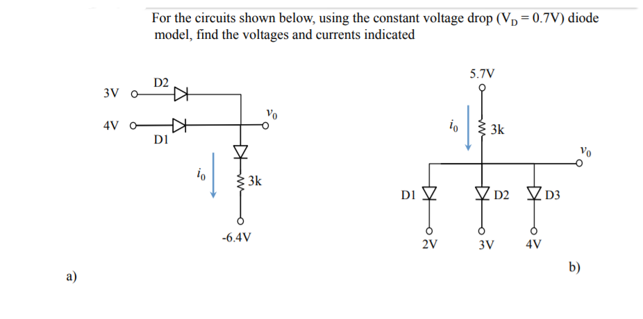 Solved For the circuits shown below, using the constant | Chegg.com