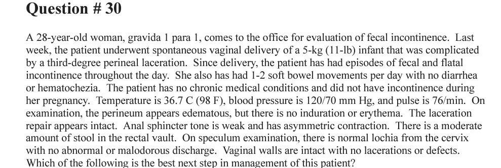 Solved Question # 30 A 28-year-old woman, gravida 1 para 1, | Chegg.com