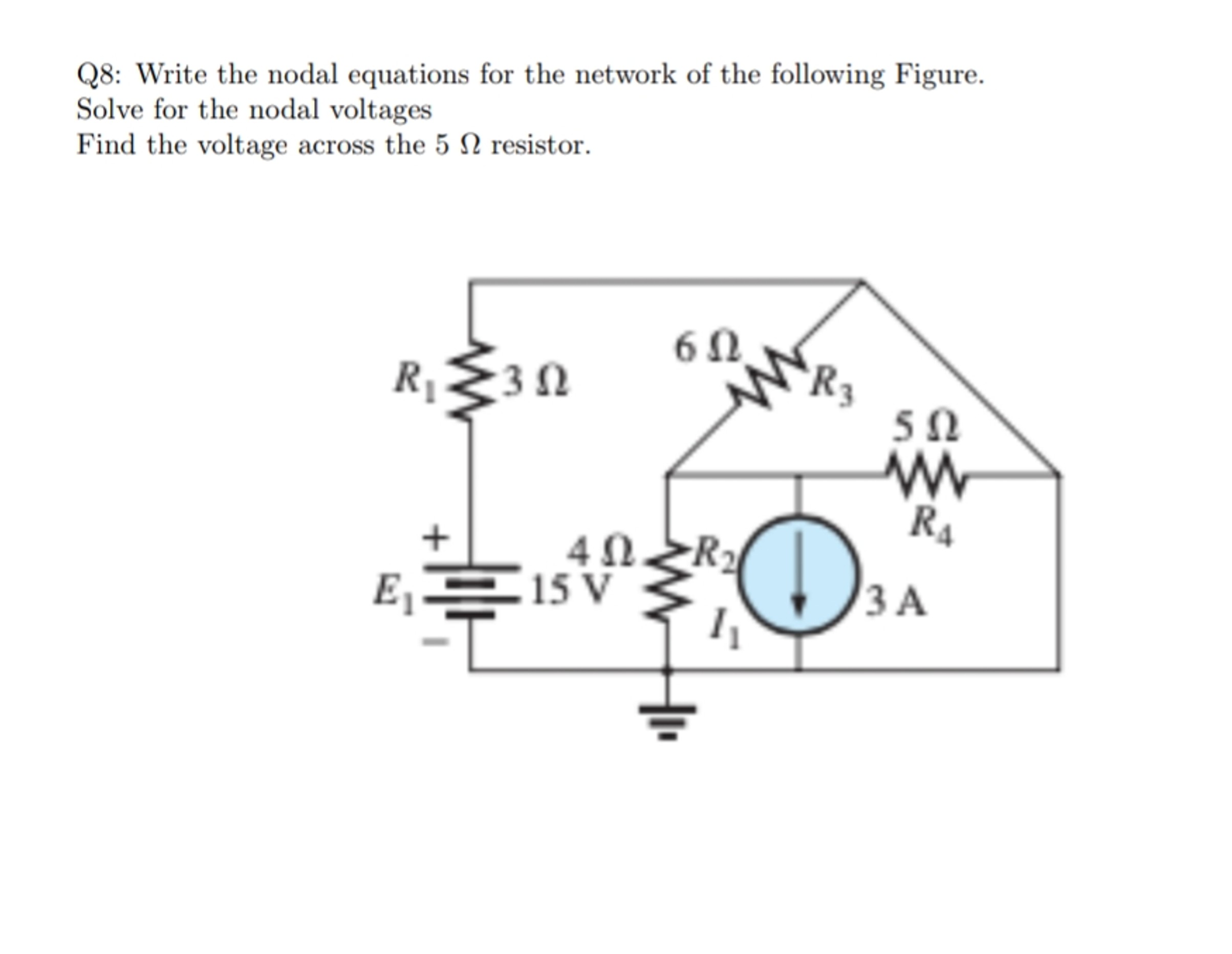 Solved Q8: Write the nodal equations for the network of the | Chegg.com