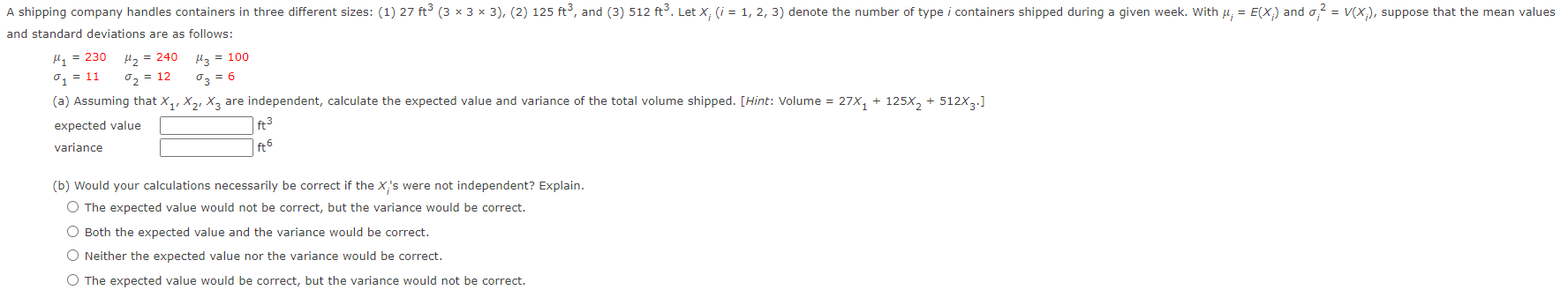 Solved A shipping company handles containers in three | Chegg.com