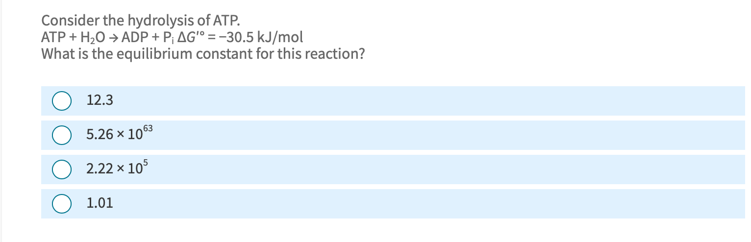 Solved Consider the hydrolysis of ATP. ATP + H2O + ADP + P | Chegg.com
