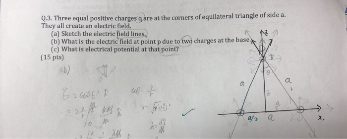 Solved 0.3. Three equal positive charges g are at the | Chegg.com
