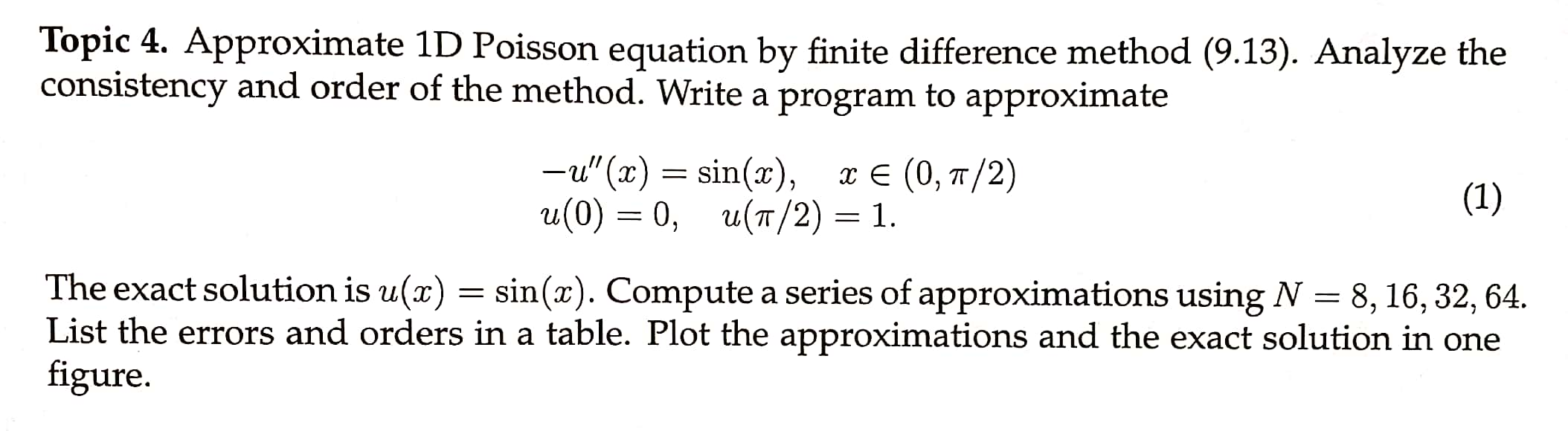 Topic 4. Approximate 1D Poisson equation by finite | Chegg.com