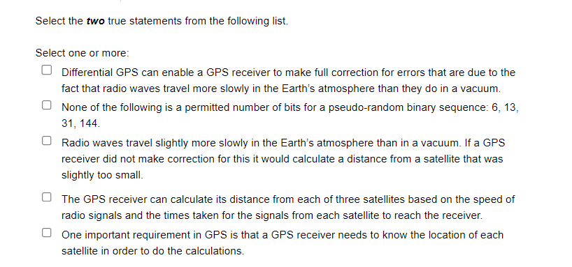 Solved Select the two true statements from the following | Chegg.com